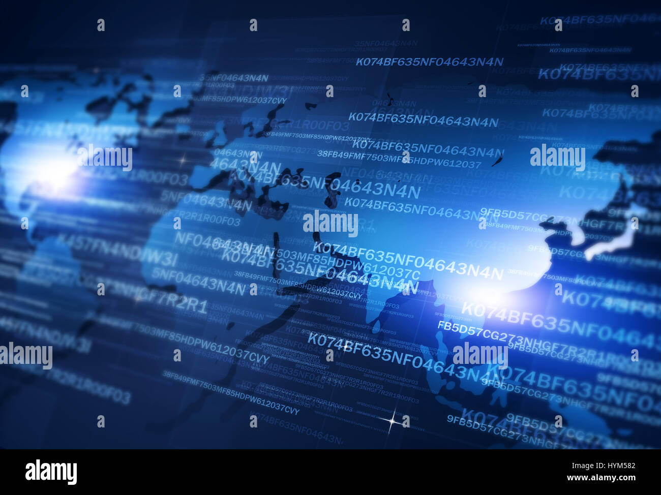 digital coding concept technology network security blue background ...