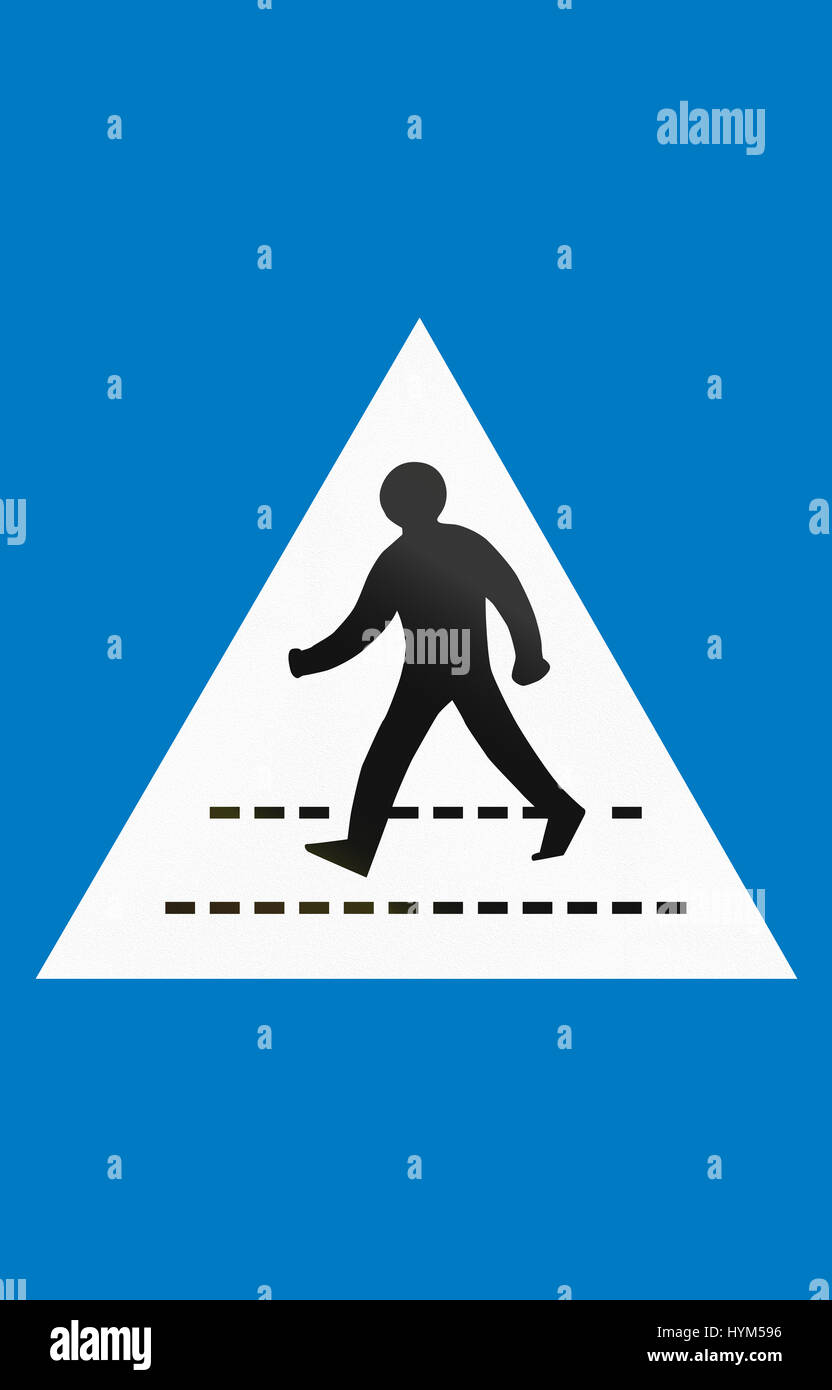 Road sign used in Cyprus - Pedestrian crossing Stock Photo - Alamy