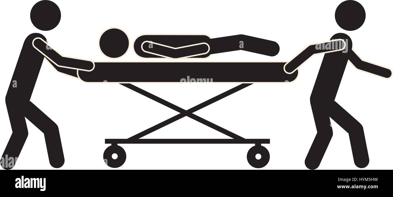 silhouette man over gurney Stock Vector Image & Art - Alamy