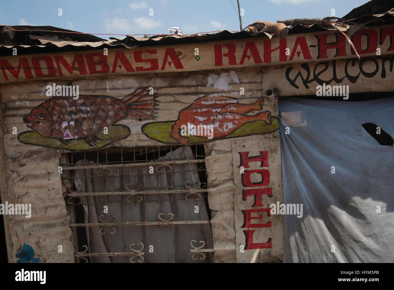 Mombasa Raha Hotel, Kibera slums, Nairobi, Kenya, East Africa Stock ...