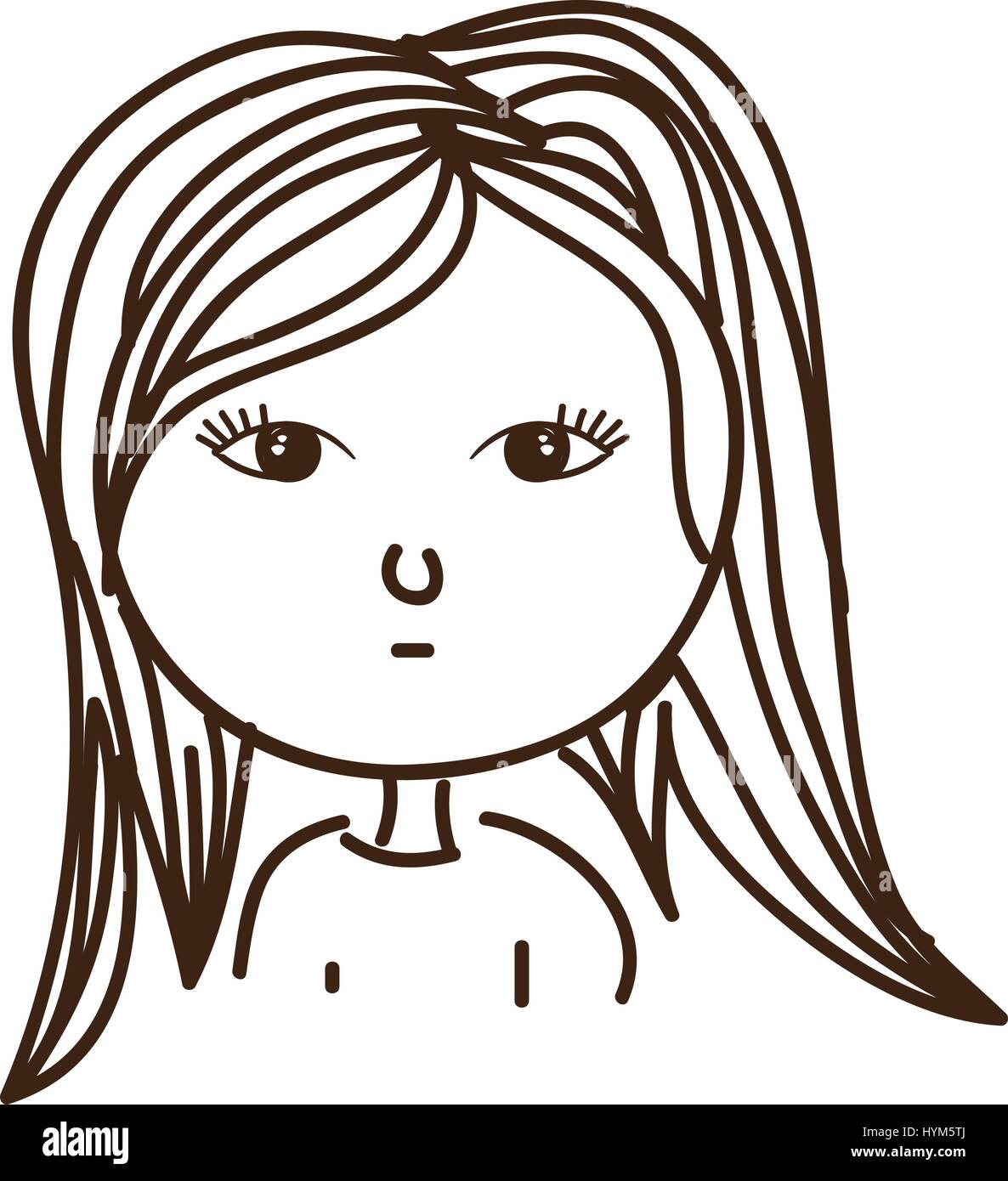 line woman very serious expression Stock Vector Image & Art - Alamy