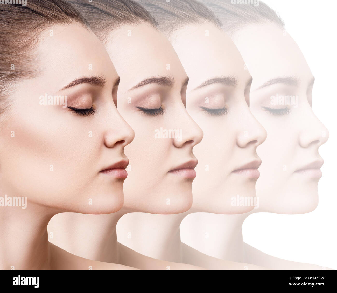 Disappearing faces of sensual woman Stock Photo - Alamy