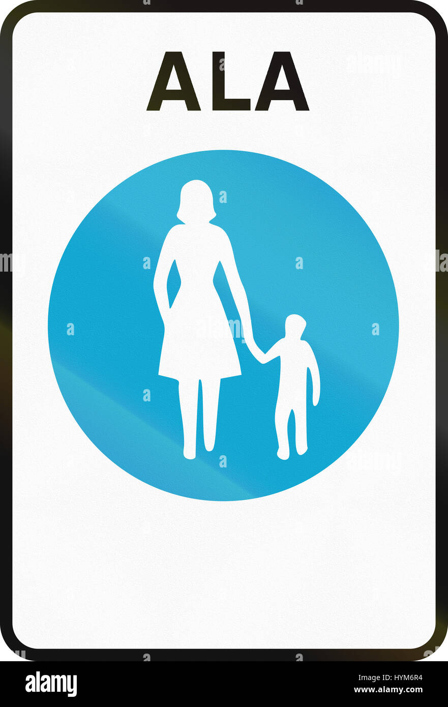 Road sign used in Estonia - Pedestrian zone. Ala means zone Stock Photo ...