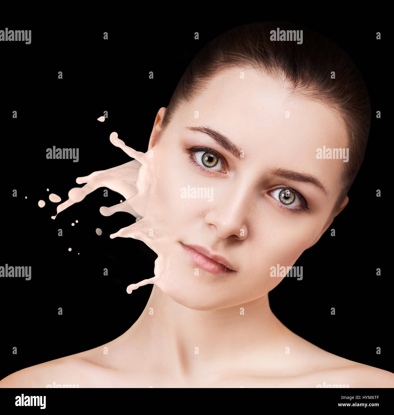 Woman beige foundation hi-res stock photography and images - Alamy