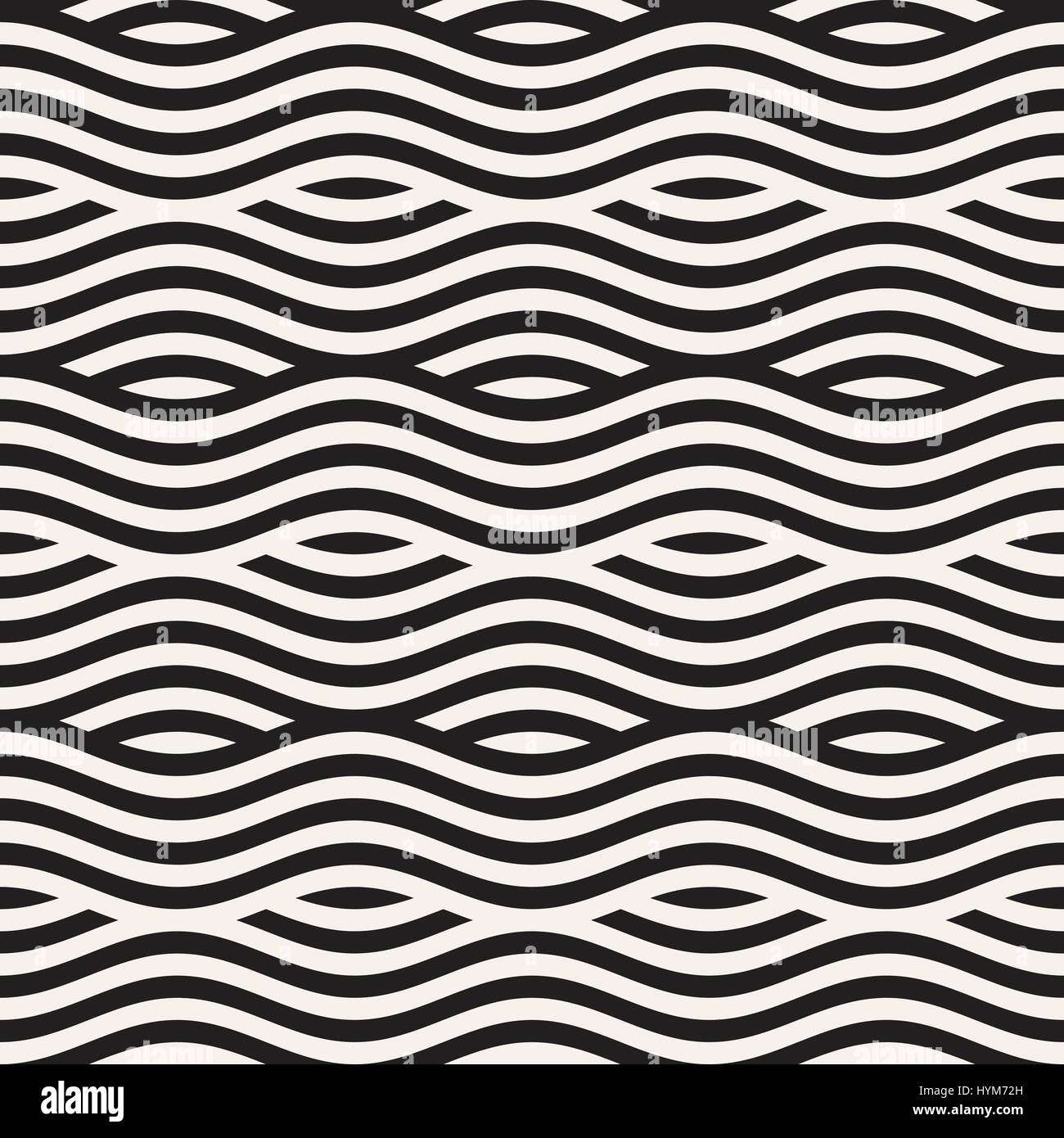 Abstract geometric pattern with wavy lines. Interlacing rounded stripes ...