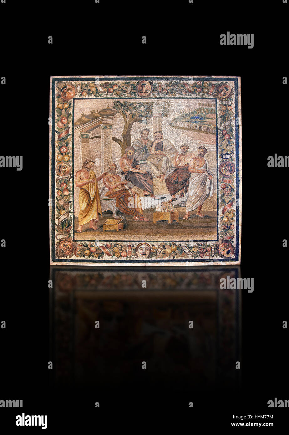 Roman mosaic of the Academy of Plato from the Villa of T. Siminius ...