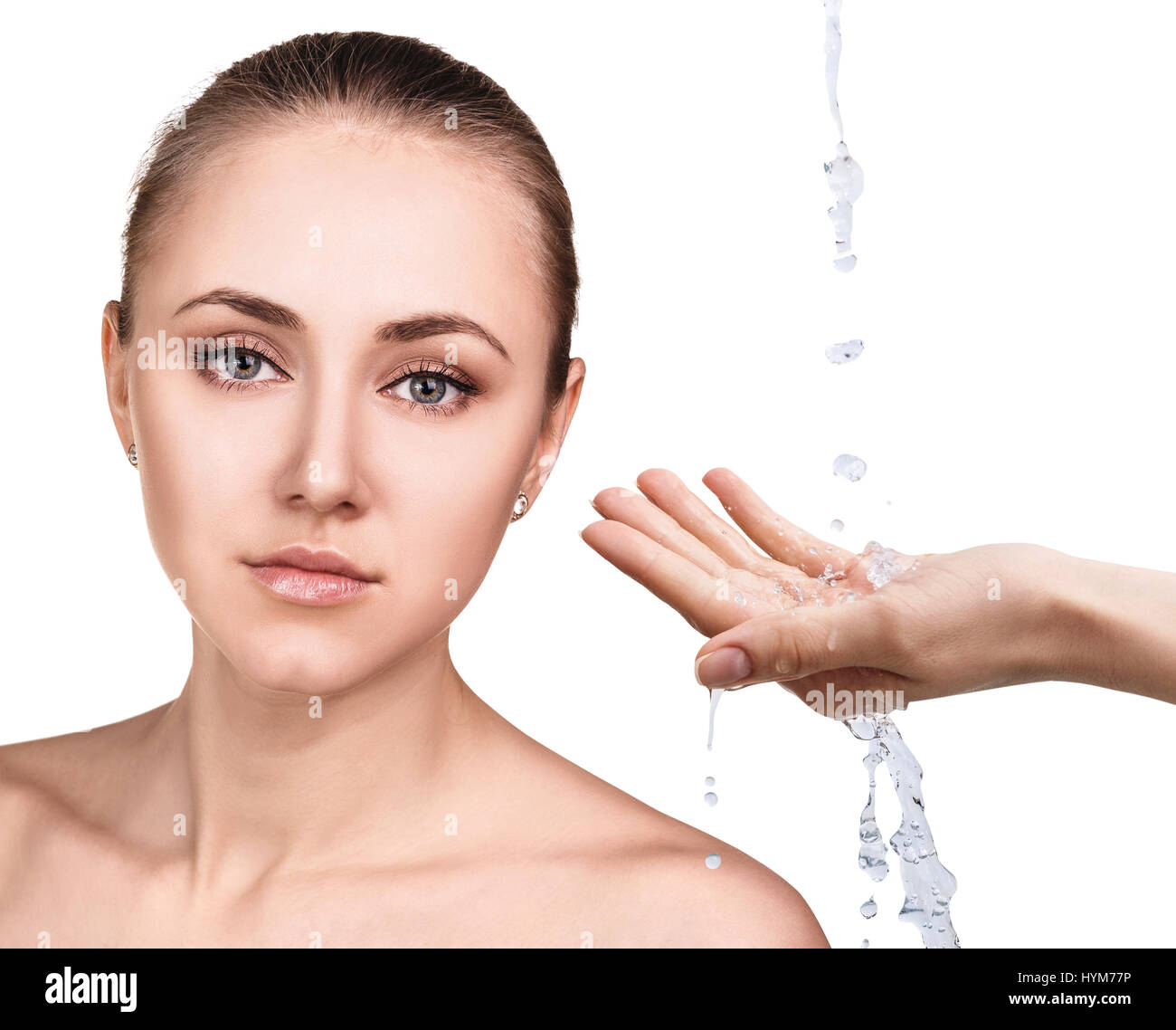 Human face hand hi-res stock photography and images - Alamy