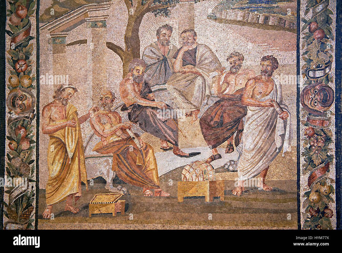 Roman mosaic of the Academy of Plato from the Villa of T. Siminius ...