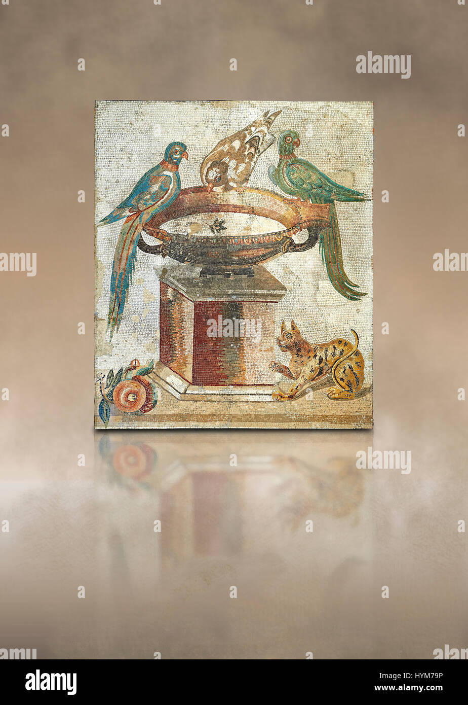 Roman mosaic of drinking birds from Santa Maria Capua Vetere, ancient ...