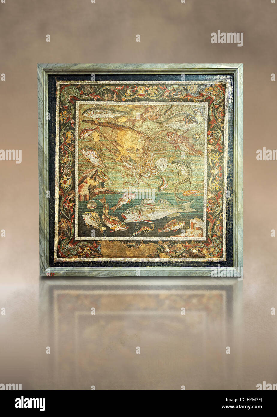 Mosaic fish pompeii hi-res stock photography and images - Alamy