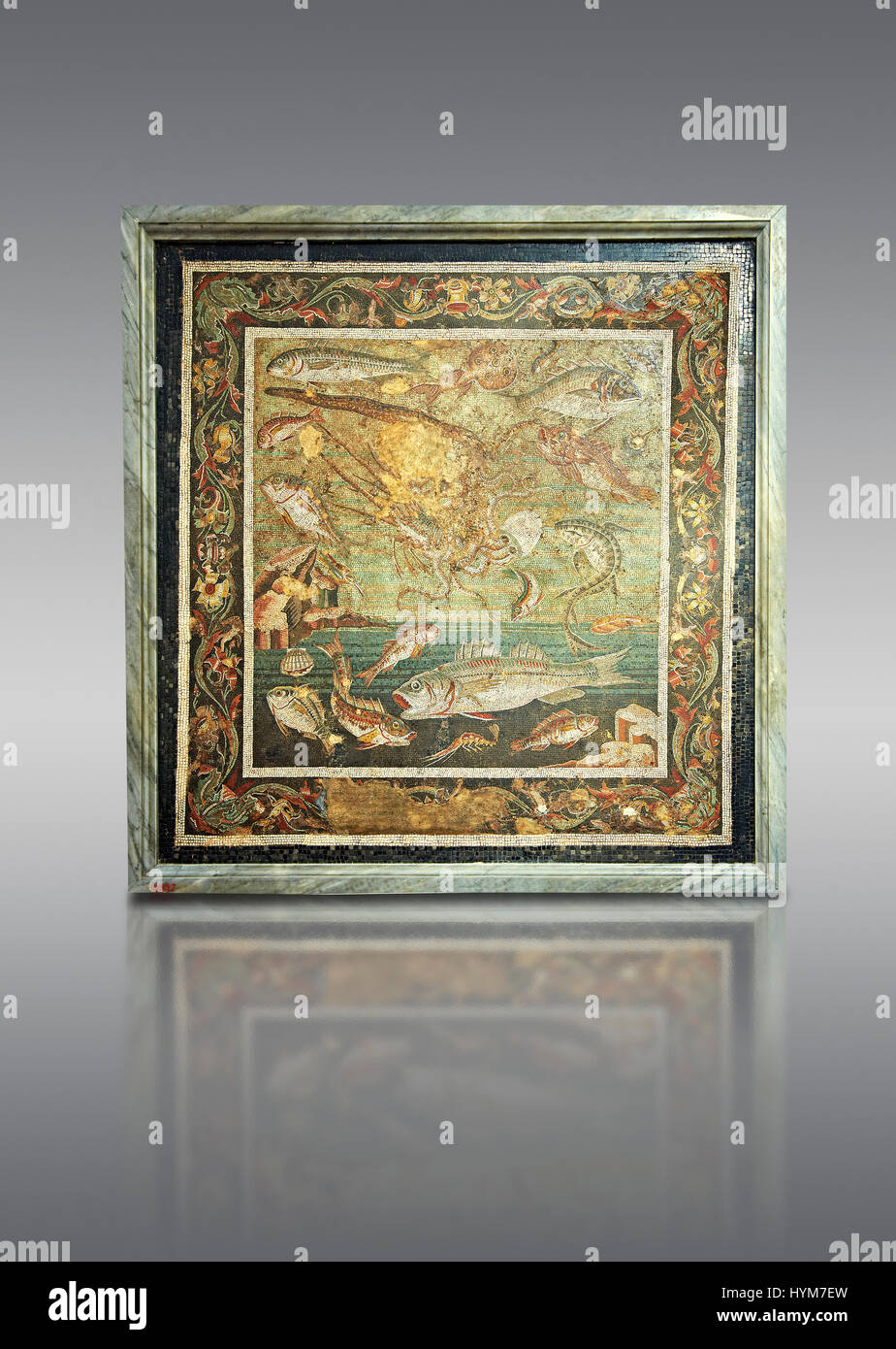 Mosaic fish pompeii hi-res stock photography and images - Alamy