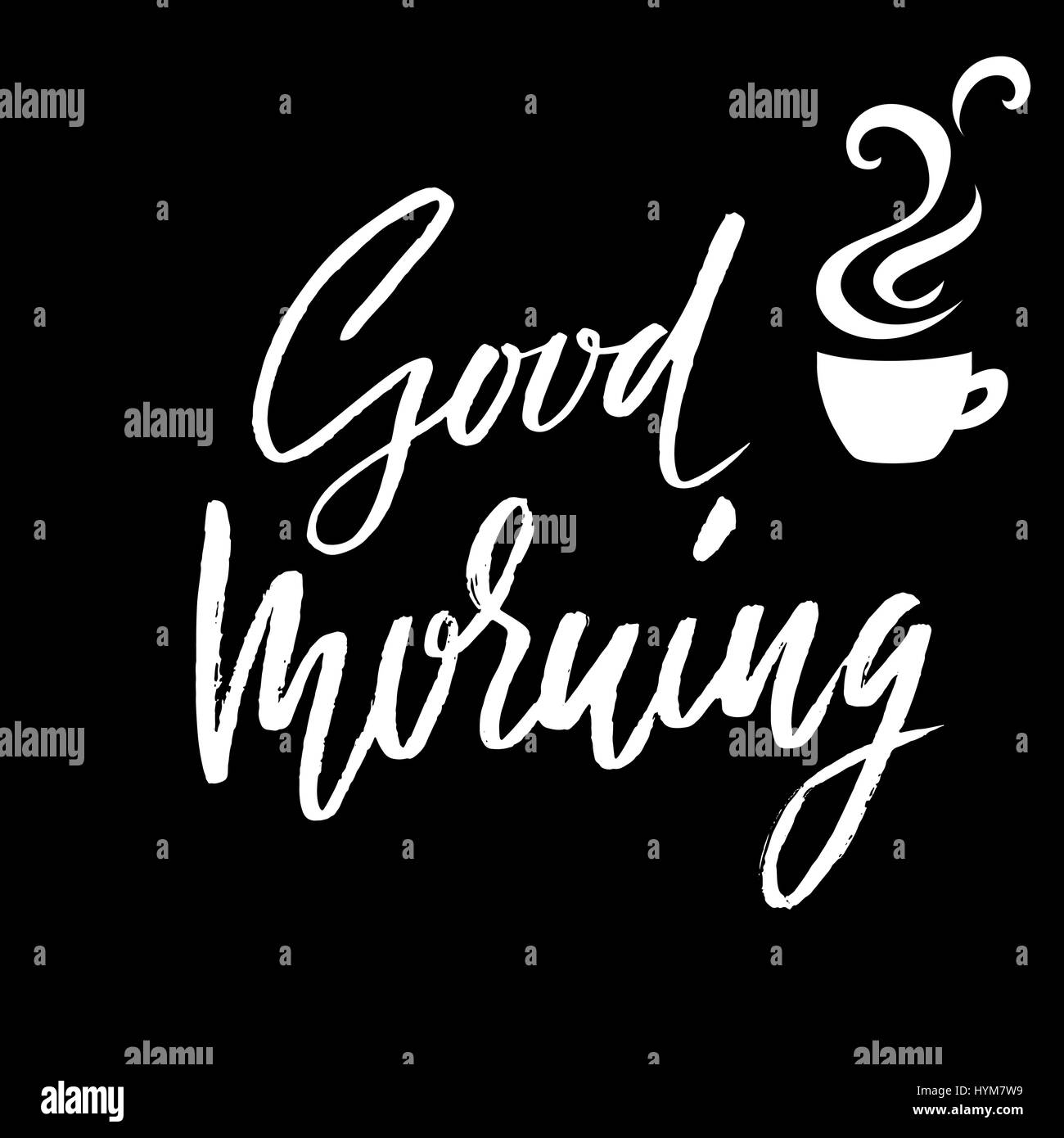 Good morning. Hand drawn lettering text. Handwritten calligraphy ...