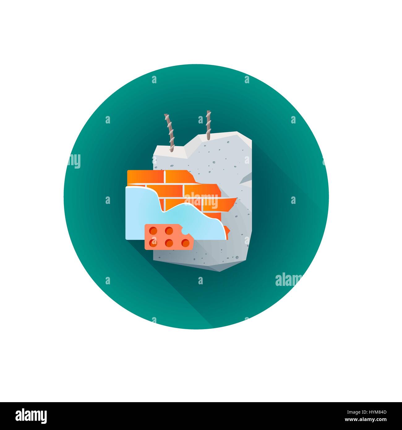 Cement work demolished Stock Vector Images - Alamy