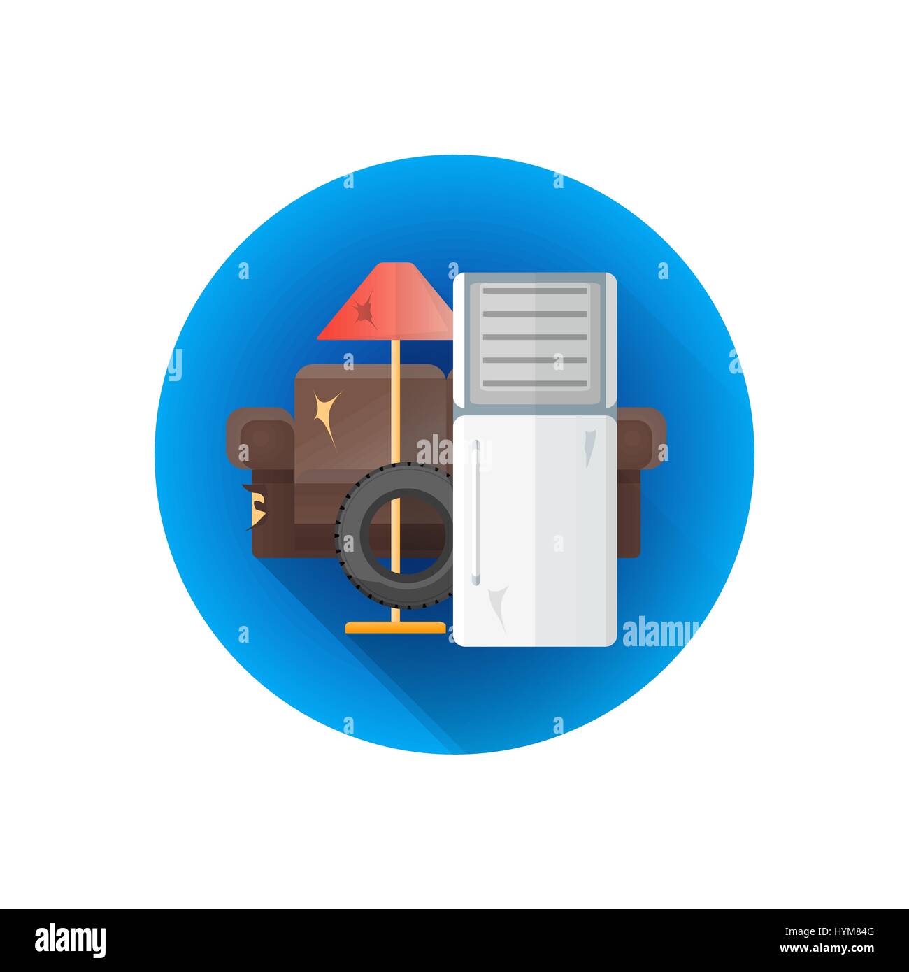 vector colorful flat design bulky recycle waste box illustration blue ...