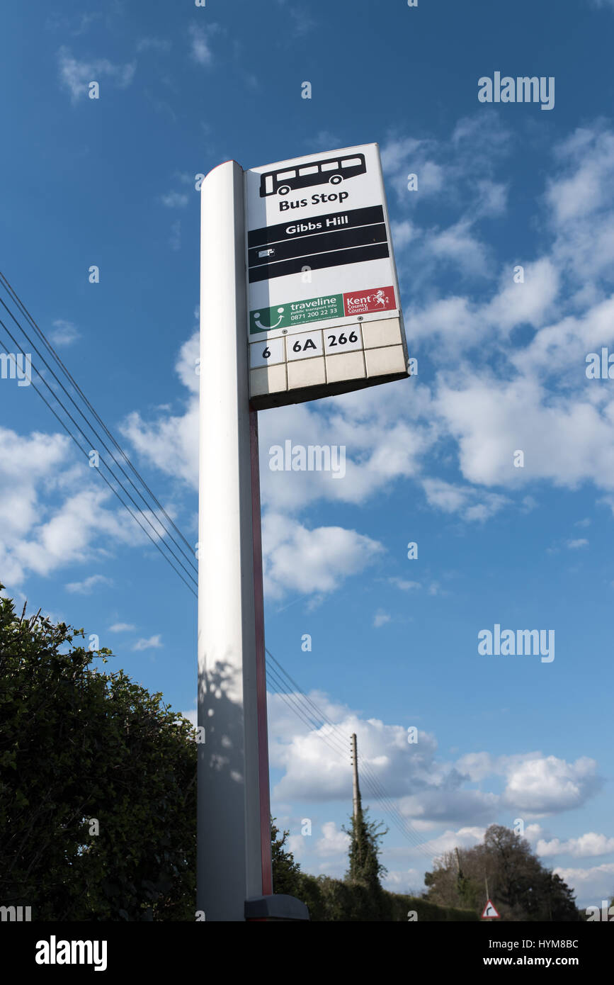 Bus stop sign Stock Photo - Alamy
