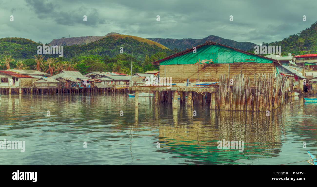 blur philippines house in the slum for poor people concept of poverty ...