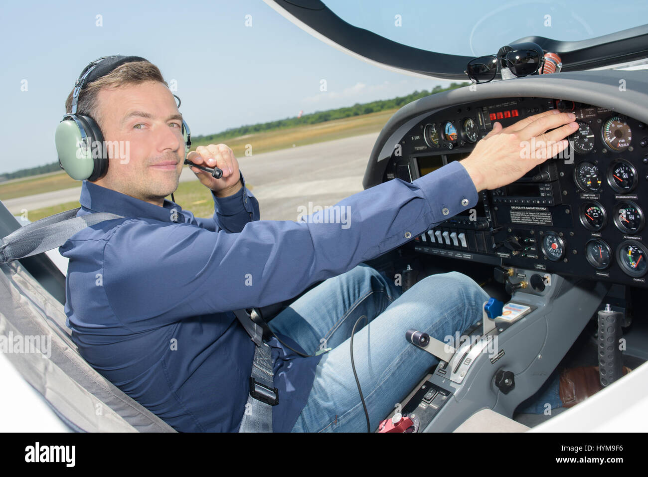 pilot ready to take-off Stock Photo - Alamy