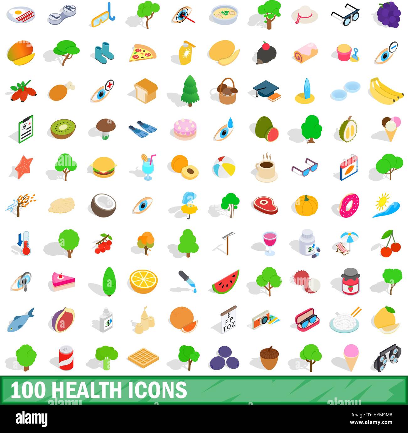 100 health icons set, isometric 3d style Stock Vector Image & Art - Alamy