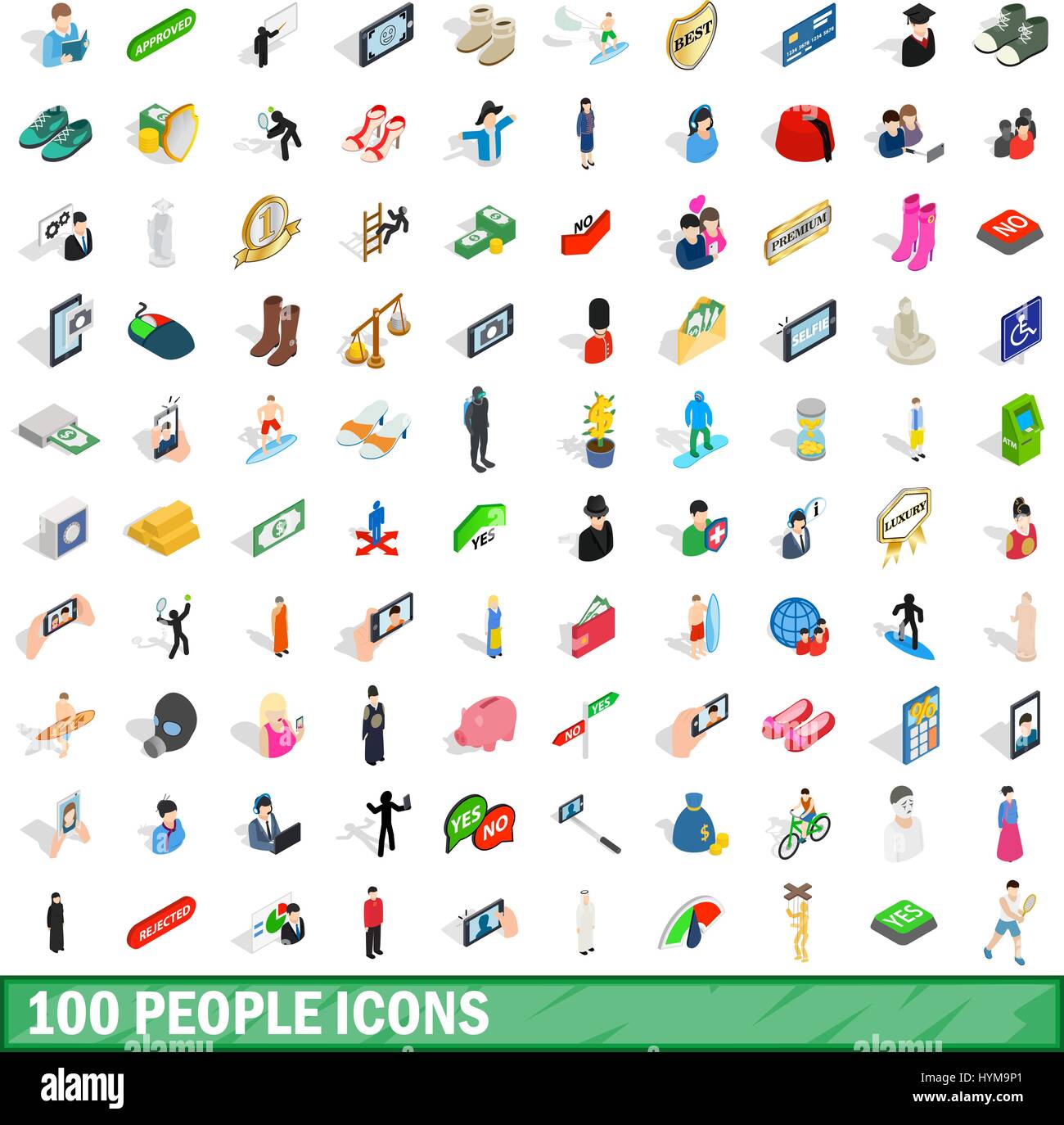 100 people icons set, isometric 3d style Stock Vector Image & Art - Alamy