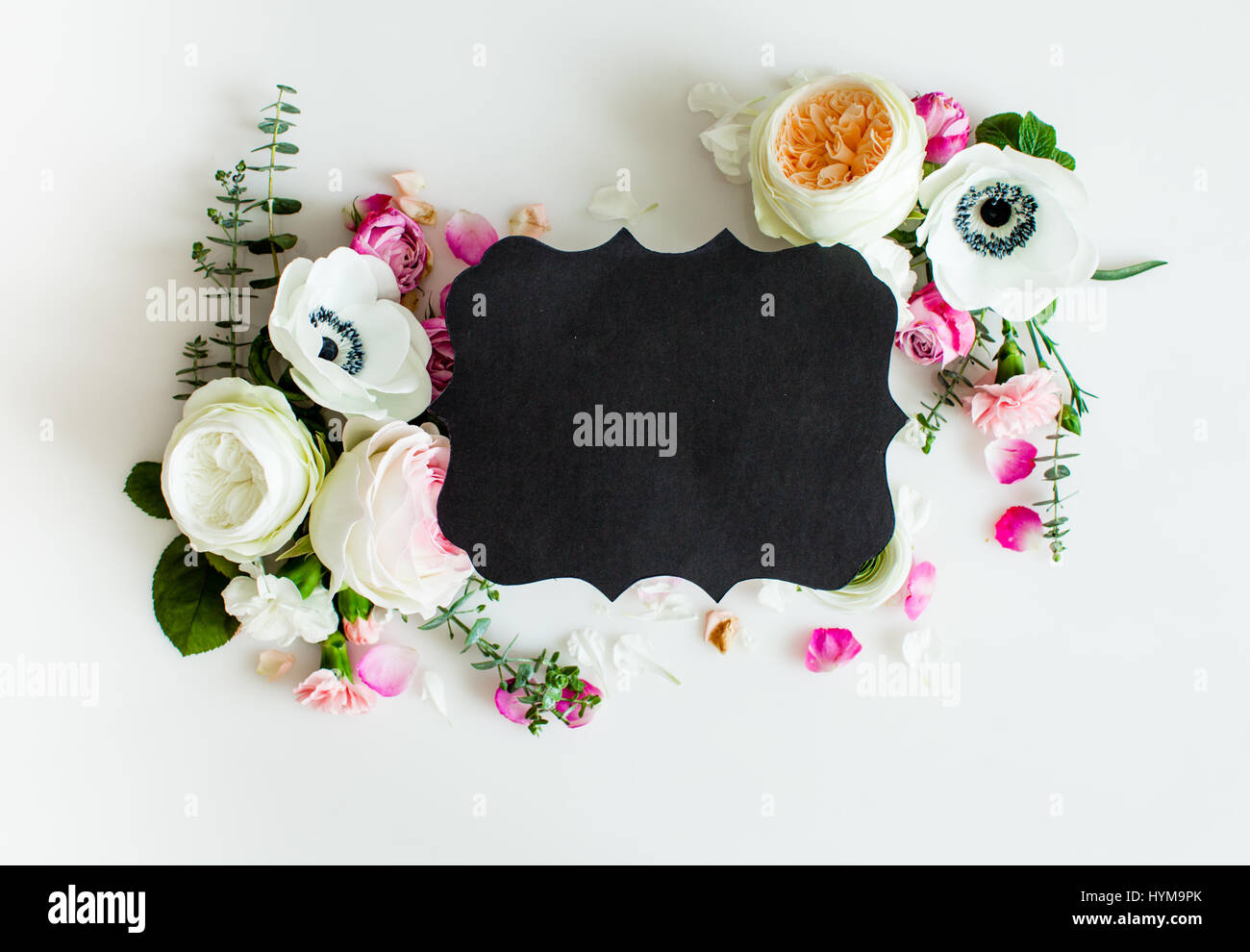 Floral wedding frame Stock Photo - Alamy