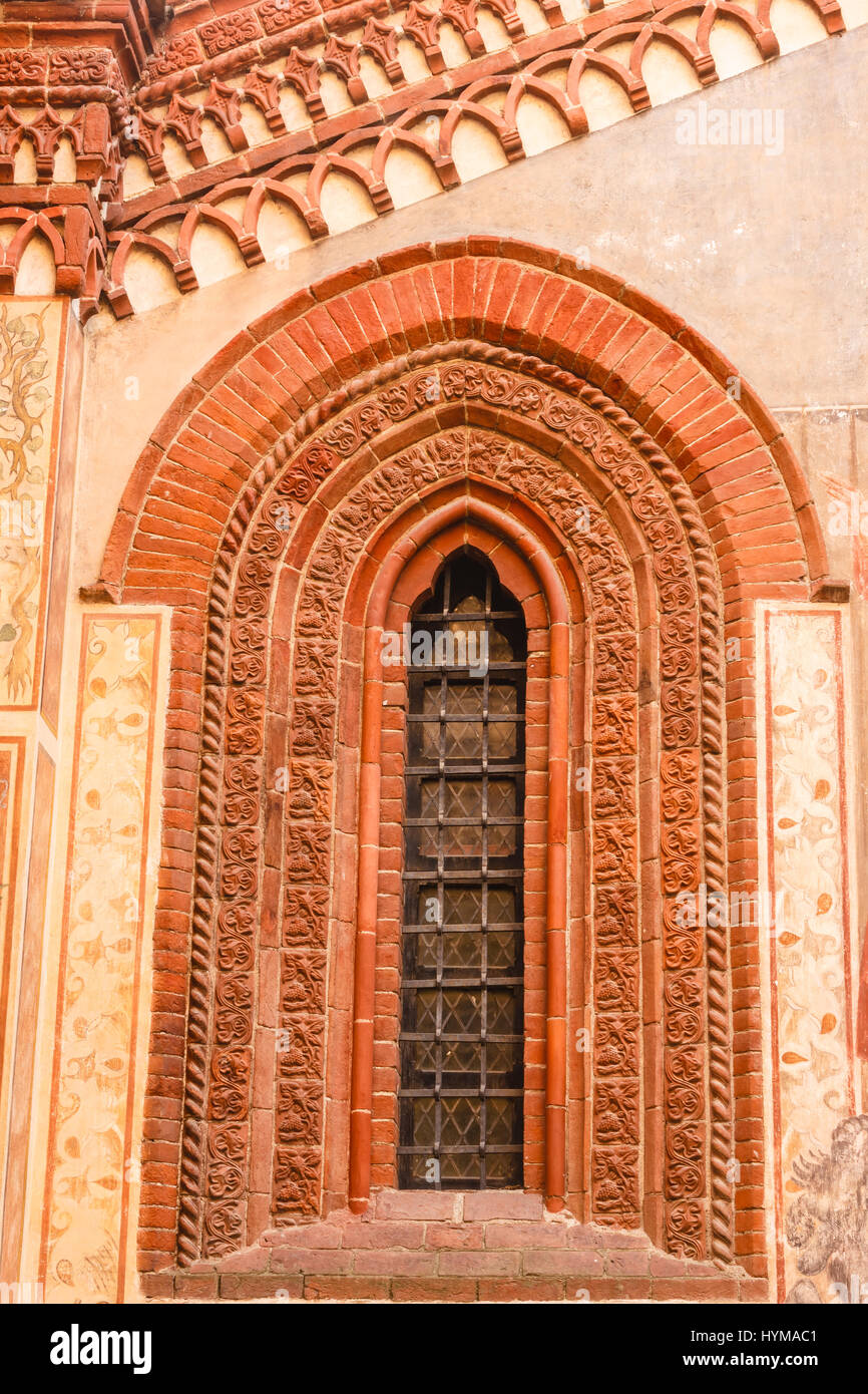 window of gothic style of medieval age with decorations made of ...