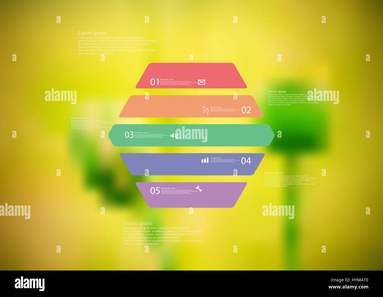 Illustration infographic template with motif of hexagon horizontally ...