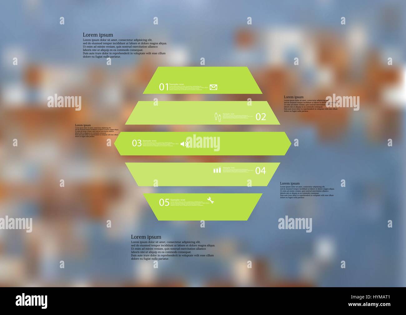Illustration infographic template with motif of hexagon horizontally ...