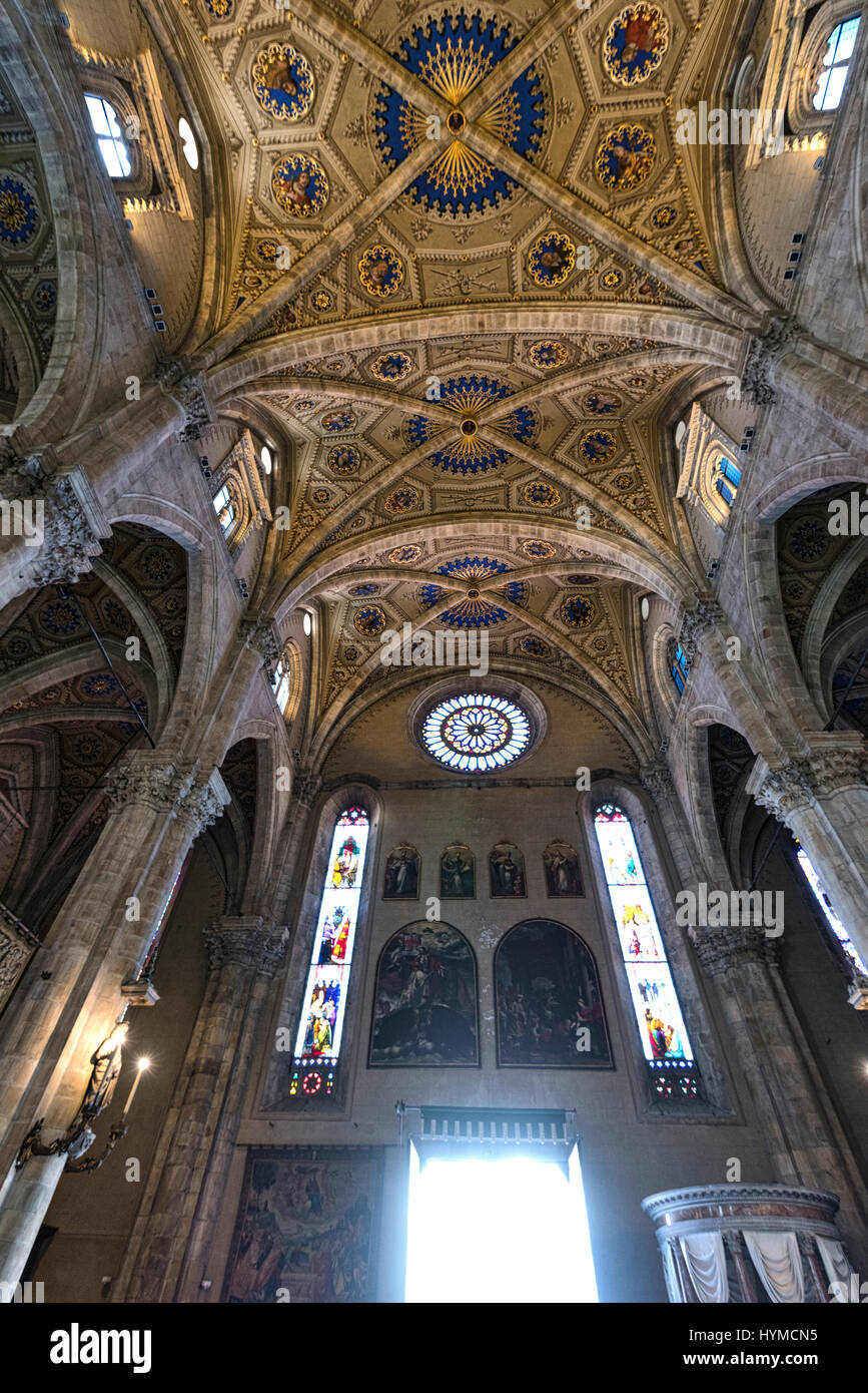 Como (Lombardy, Italy): interior of the medieval cathedral, built from ...
