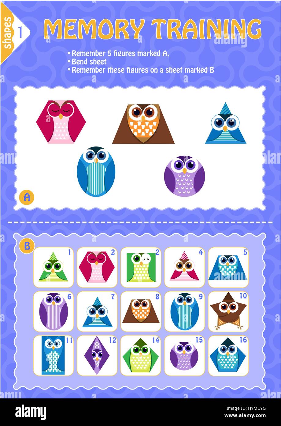 Memory game children. learning of geometry shapes. Memory training ...