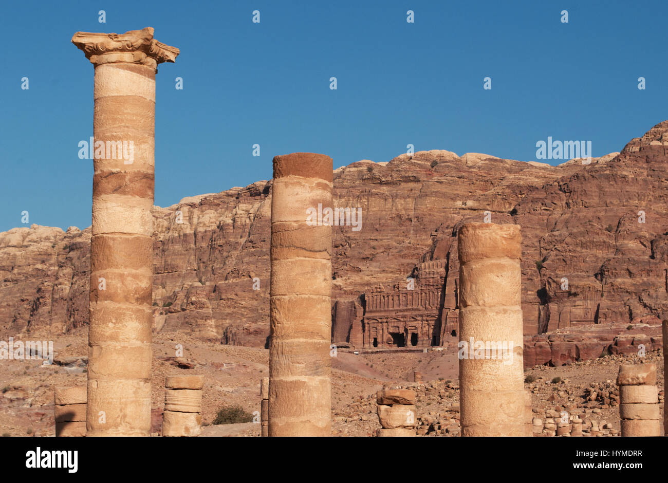 Petra, Jordan: Kings Wall with the Royal Tombs, funerary structures ...