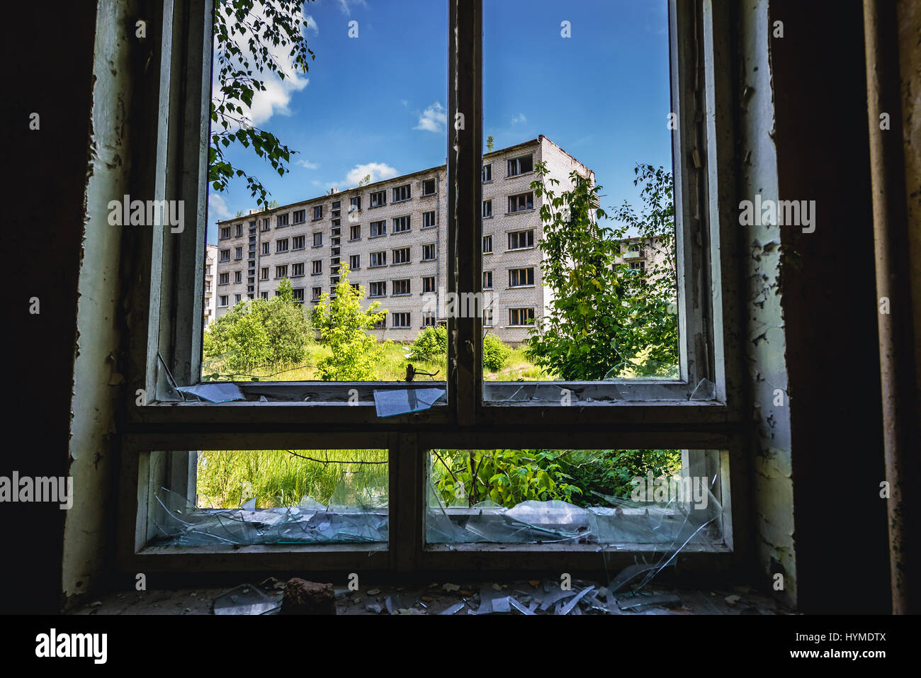 Residential building in Skrunda-1 ghost town, former site of Soviet ...