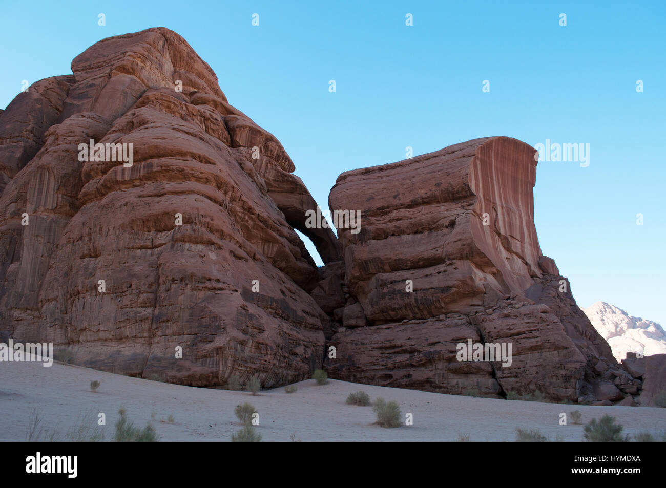 Jordanian landscape and desert of Wadi Rum, Valley of the Moon, a ...