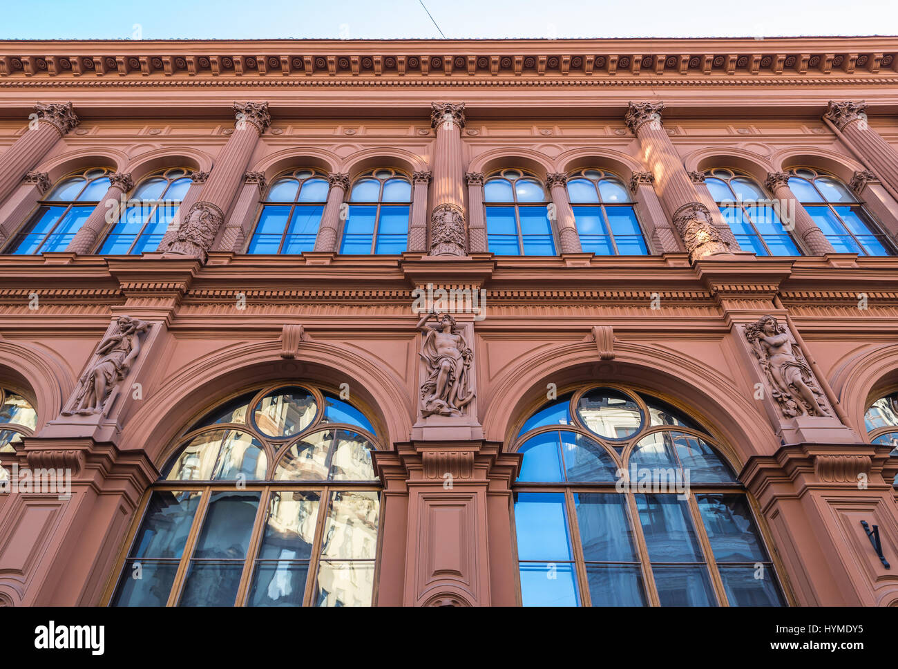 Historical building of Riga Stock Exchange at Cathedral Square on the ...