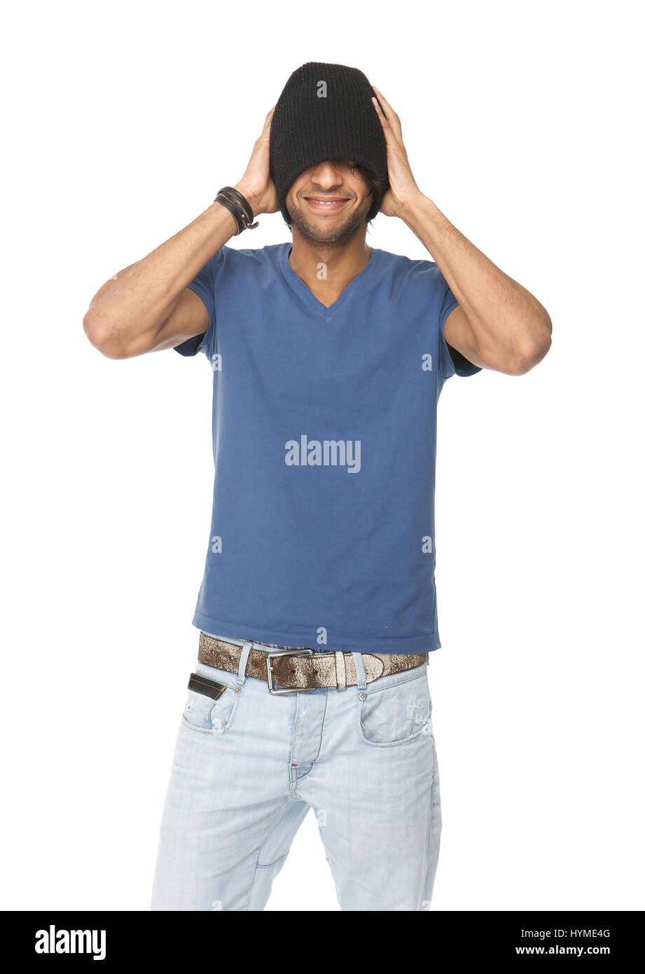 Man with hat covering face hi-res stock photography and images - Alamy