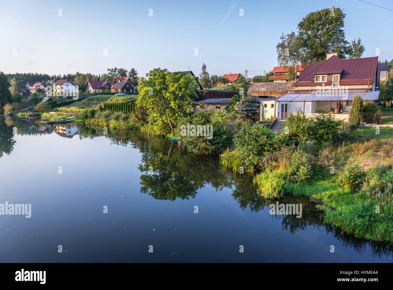 Brda River in Mecikal village, Pomeranian Voivodeship in Poland Stock ...