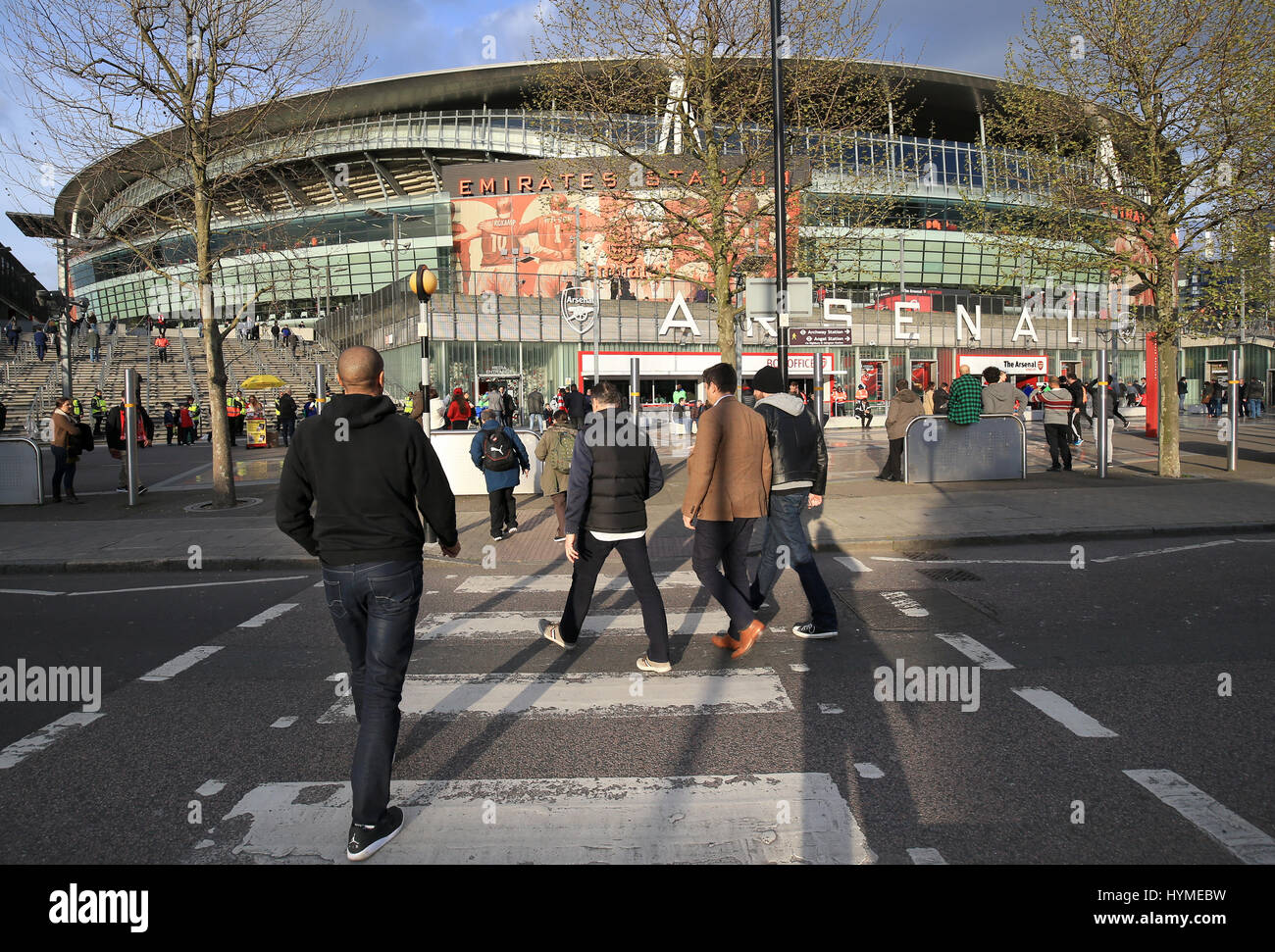 Fans outside the Emirates Stadium during the Premier League match at ...