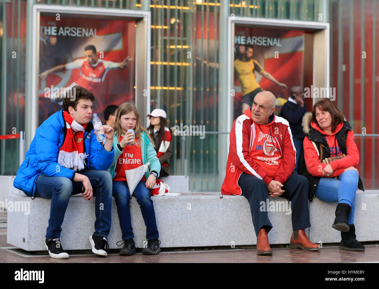 Fans outside the Emirates Stadium during the Premier League match at ...