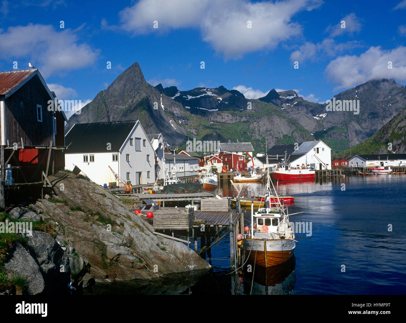 Reine fishing village, Hamnoy, Moskenes, Lofoten Islands, Norway Stock ...