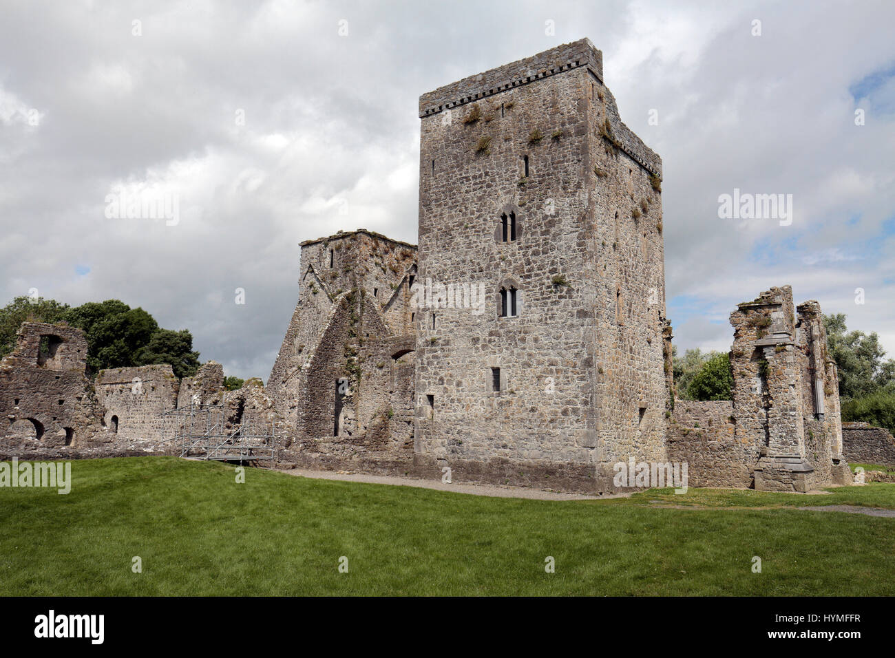 Stone tower ruin within Kells Priory, Kells Priory, an Augustine priory ...