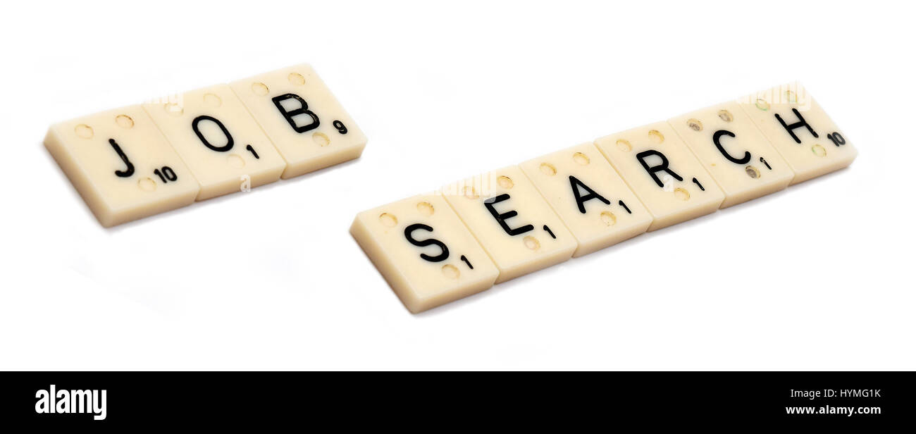 the words job search made from small plastic letters Stock Photo - Alamy