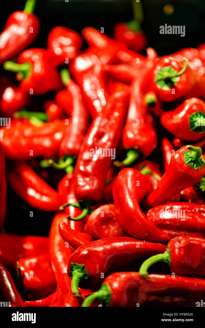 lot of red chilli peppers, background Stock Photo - Alamy