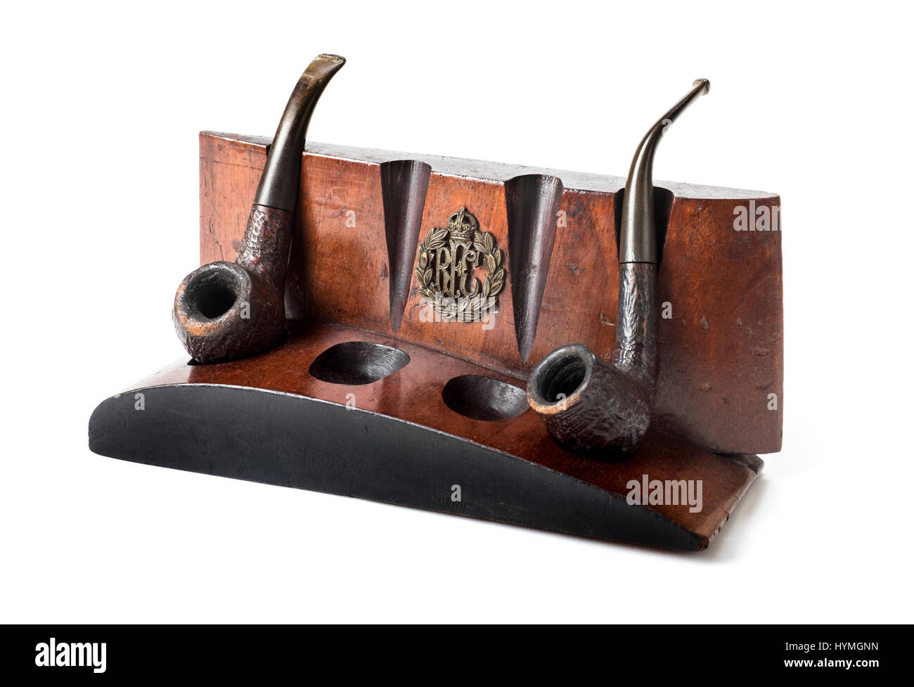 Pipe stand made from a WW1 wooden aircraft propeller with RFC (Royal ...
