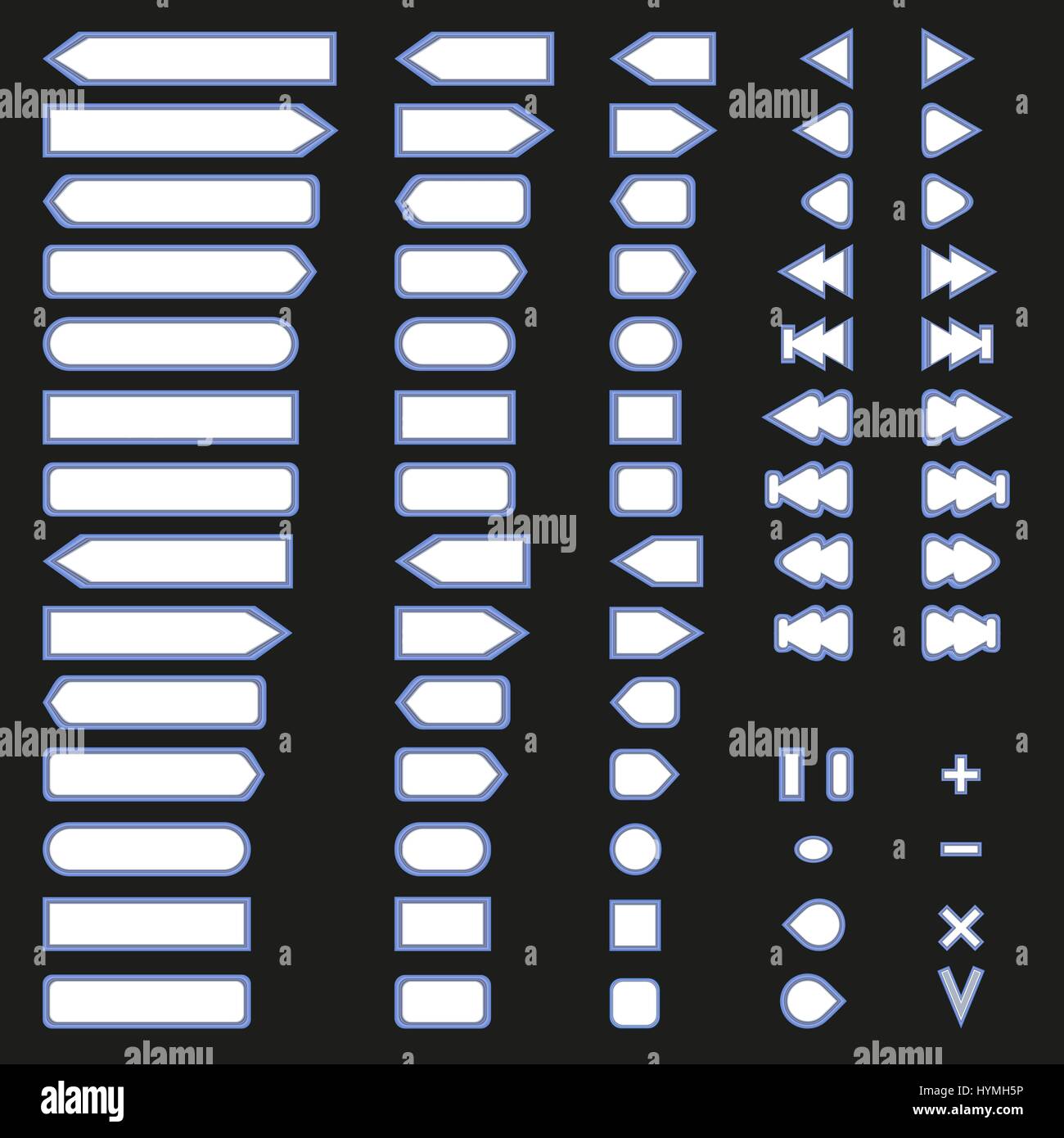 Volume black buttons for design internet pages of different sizes and ...