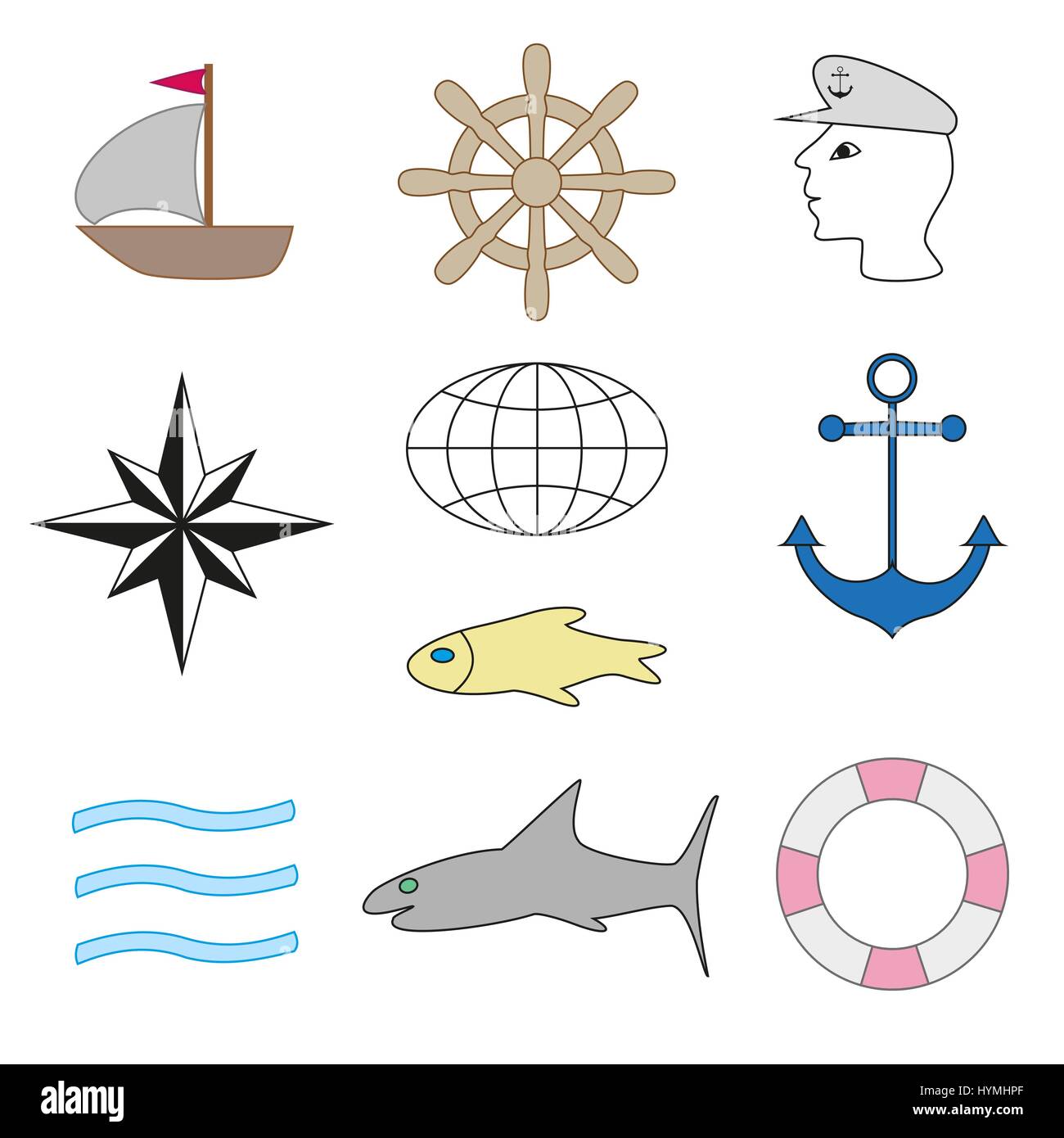 Abstract sea icons Stock Vector Image & Art - Alamy