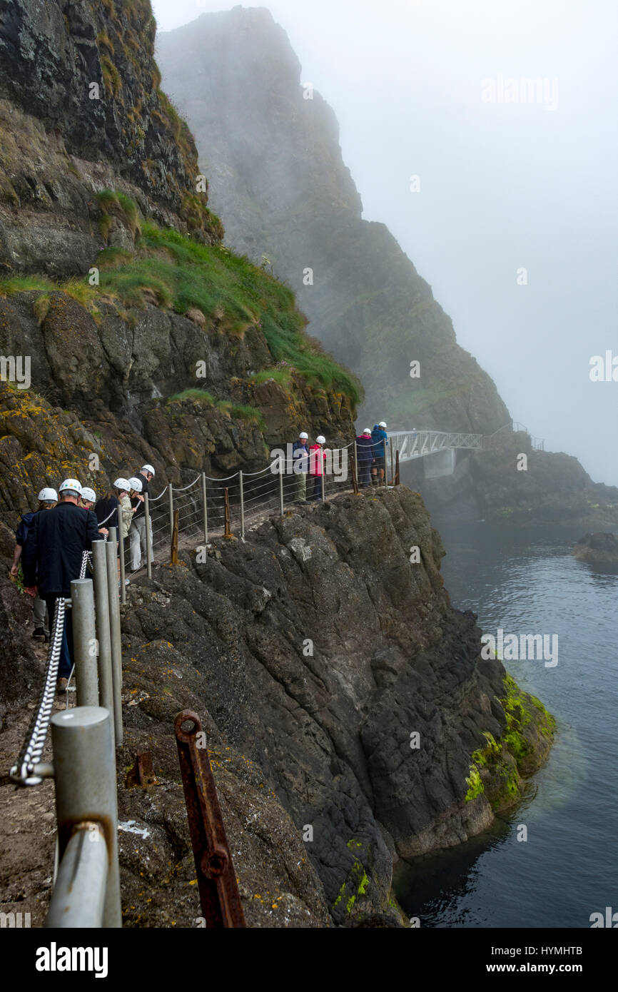 The Gobbins Cliff Path, near Islandmagee, County Antrim, Northern ...