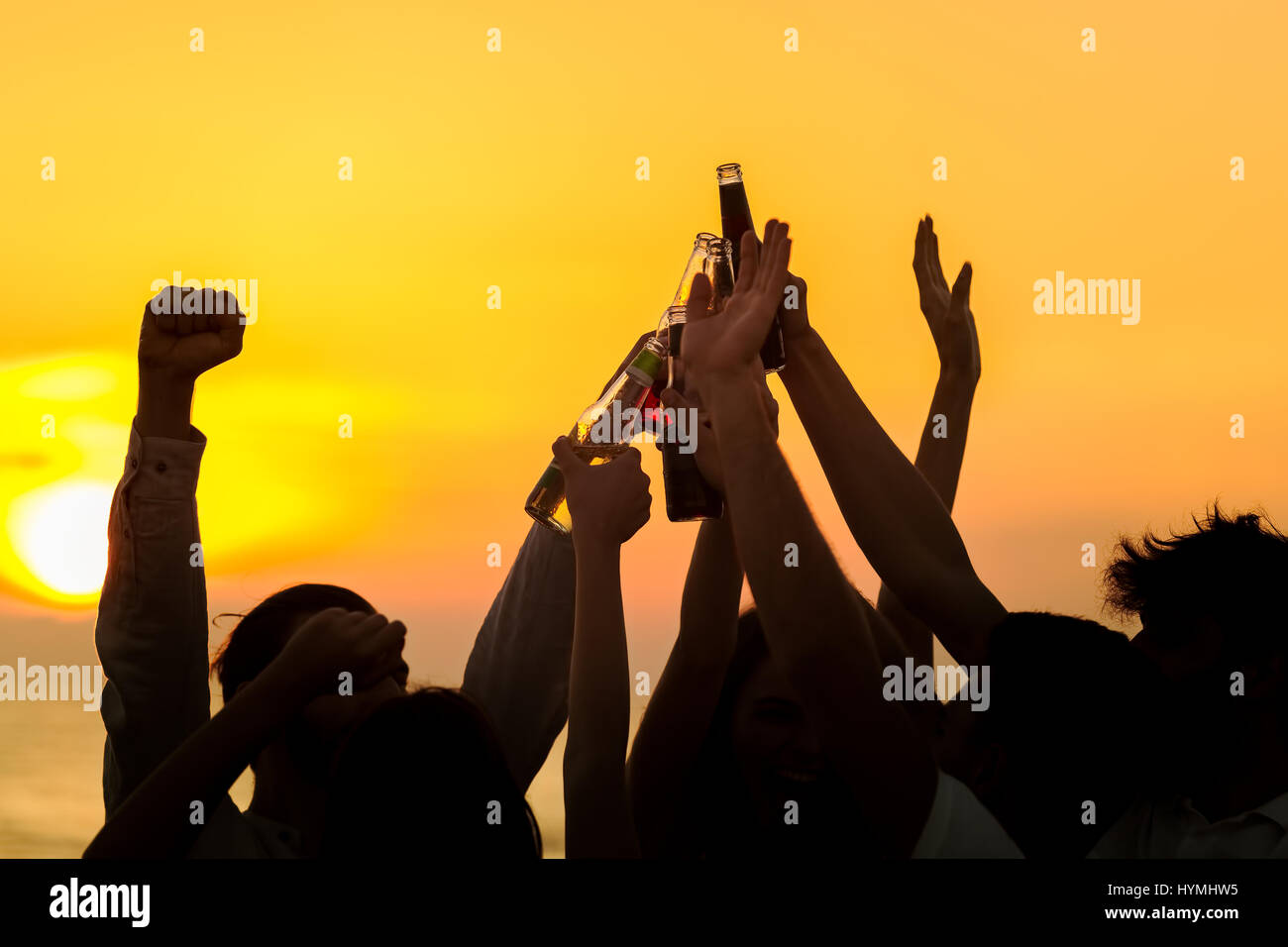 Friends Beach Party Drinks Toast Celebration Concept Stock Photo - Alamy