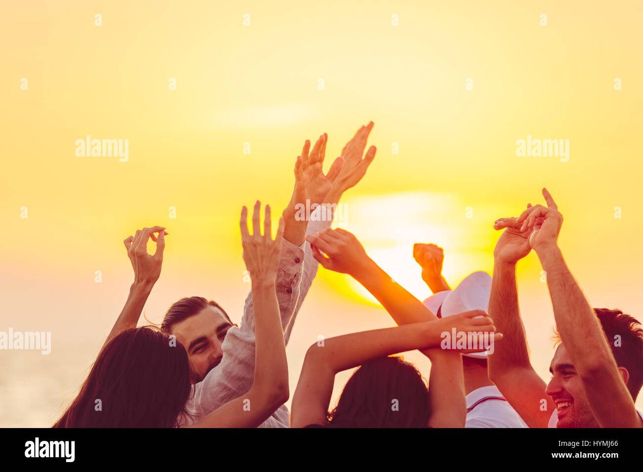 Crowd people dance dancing hands up hi-res stock photography and images ...