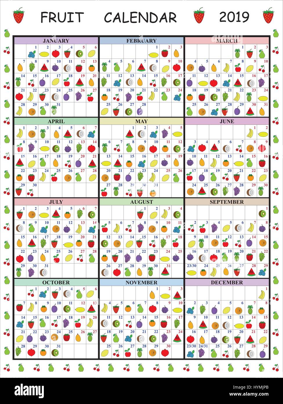 Month strawberry Stock Vector Images - Alamy