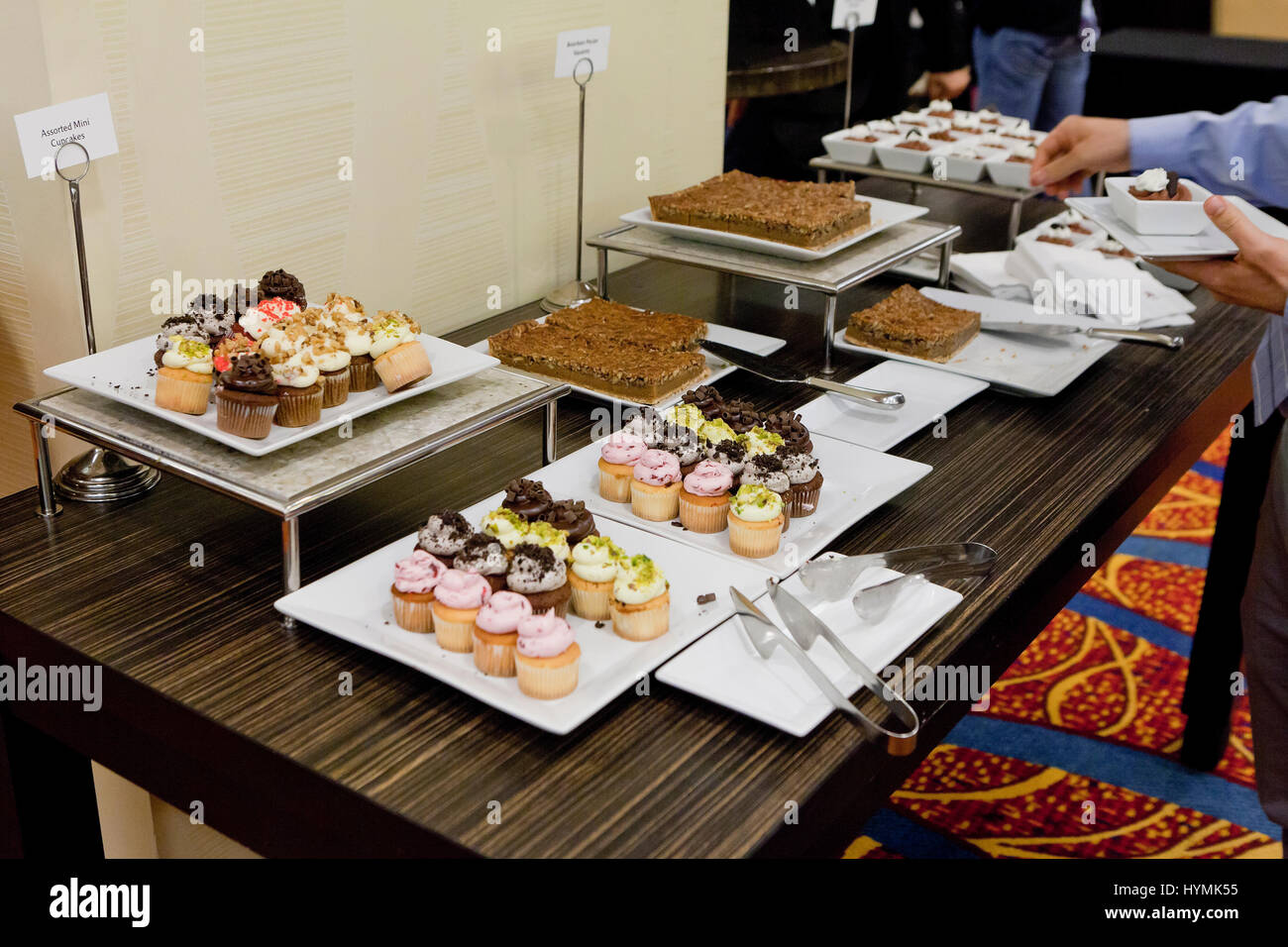 Dessert table at business meeting lunch - USA Stock Photo - Alamy