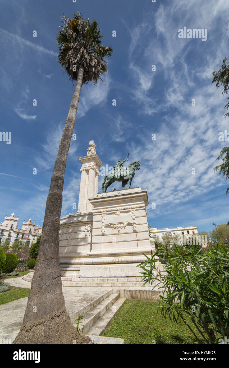 Cadiz Spain- April 1: Monument to the Constitution of 1812, panoramic ...